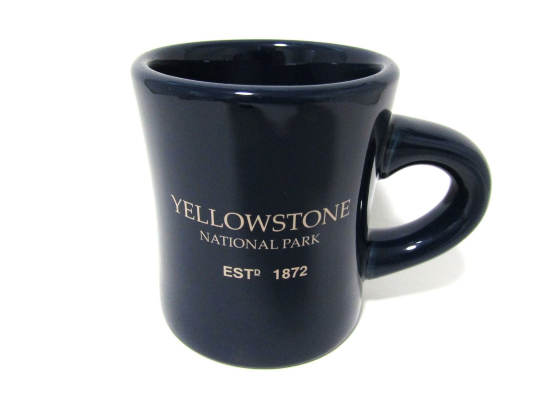 Vintage Yellowstone National Park Coffee Mug, Blue Yellowstone Park Mug ...