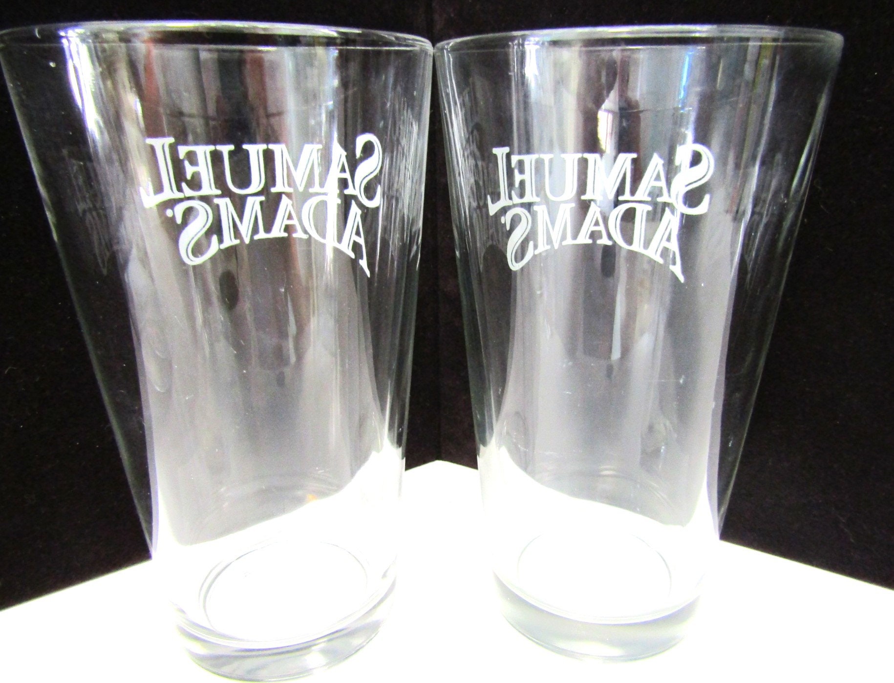 Vintage Samuel Adams Pint Glasses Set of Two Samuel Adams - Etsy