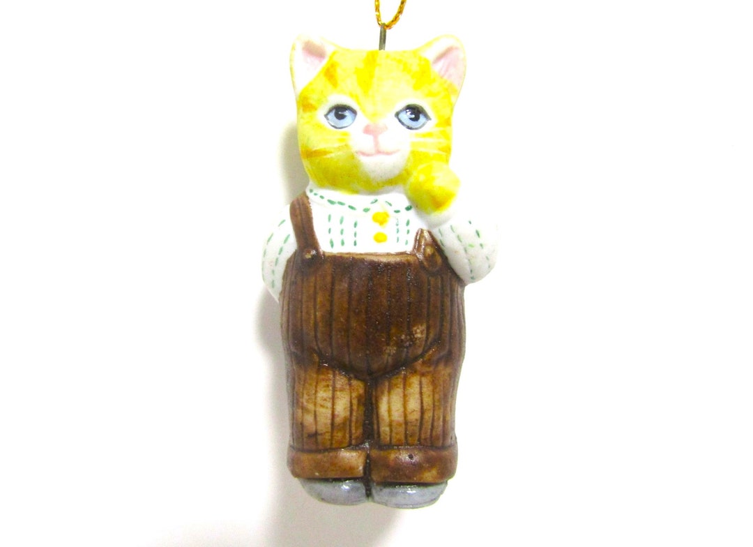 Vintage Schmid kitty Cucumber-jp Buster Cat Christmas Ornament, 1988 ...