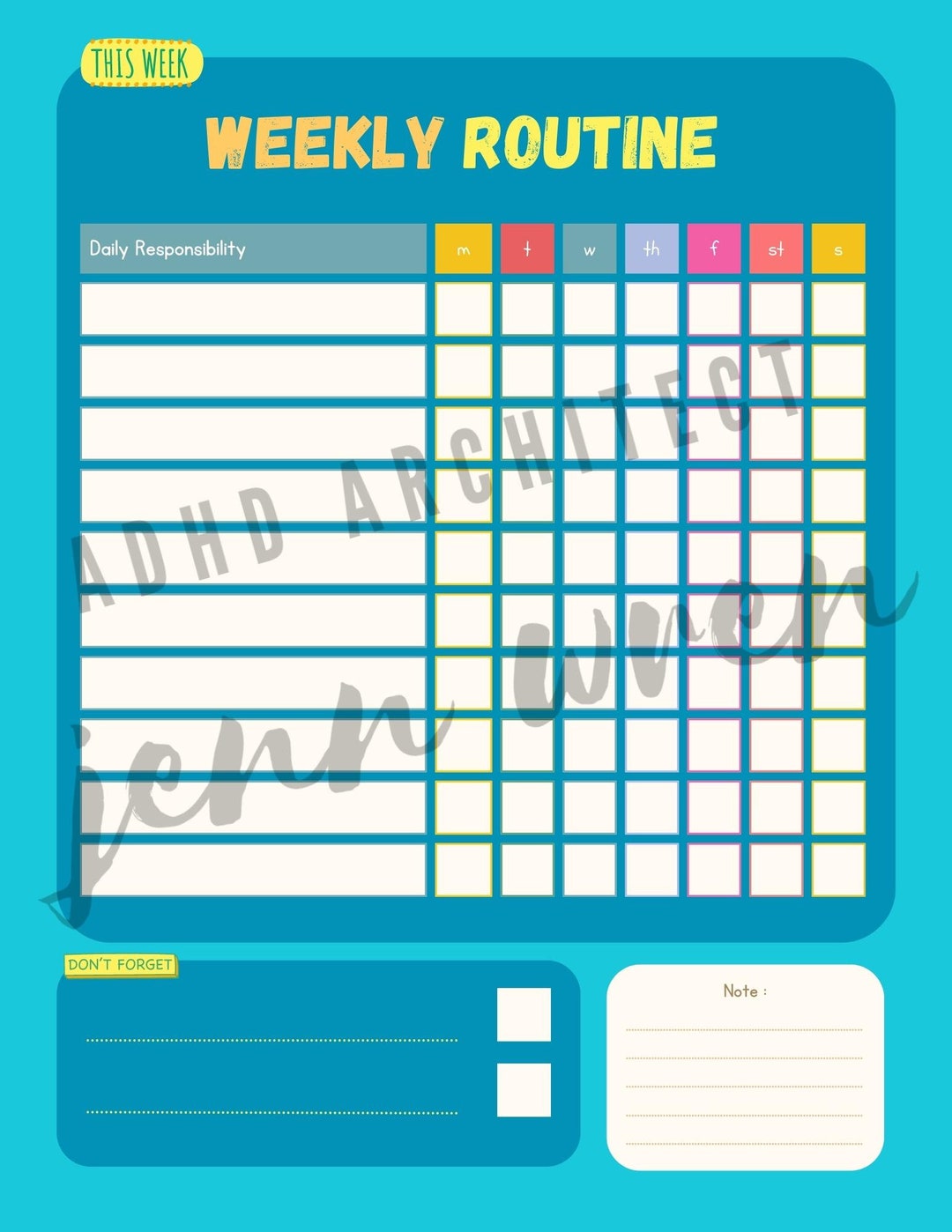 ADHD Reminder Chart: Kids Routine Chart - Etsy