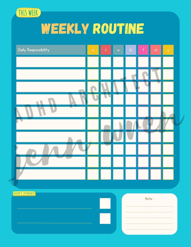 ADHD Reminder Chart: Kids Routine Chart - Etsy