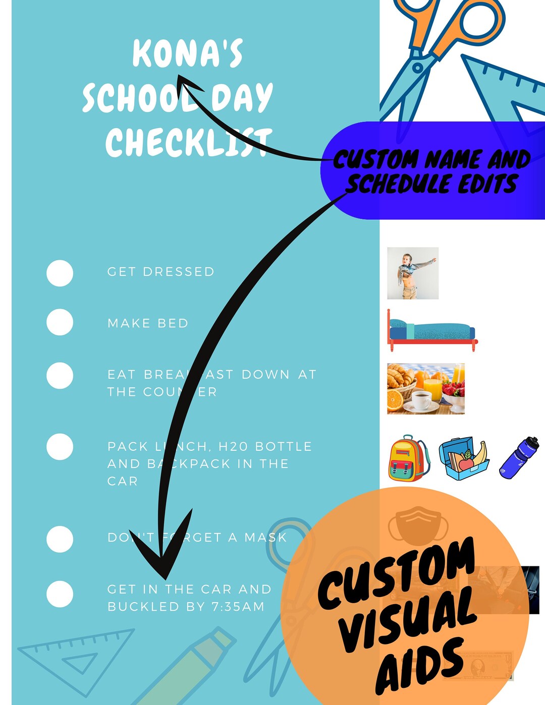 ADHD Self-help Morning Routine Checklist - Etsy