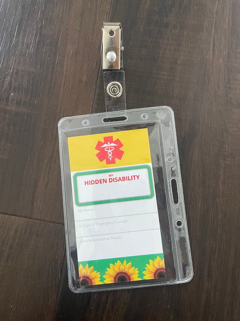 Sunflower Hidden Disabilities ID Card - Durable and Thick, Easy-to-read ...