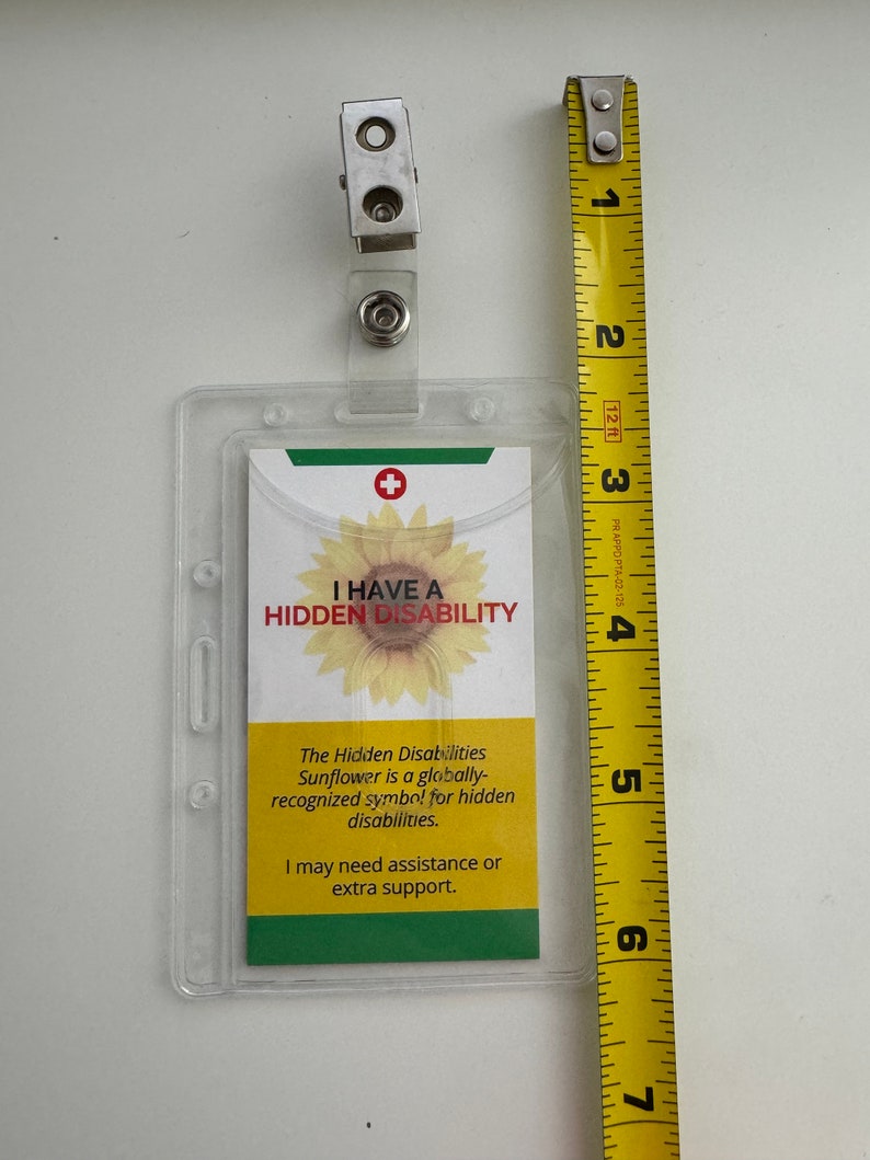 Sunflower Hidden Disabilities ID Card and Holder - Durable, Easy-to ...