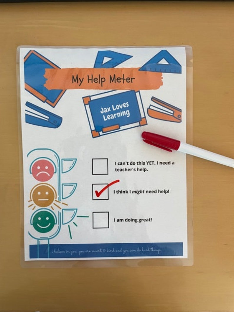 ADHD Classroom Printable: Traffic Light Meter Eases - Etsy Australia