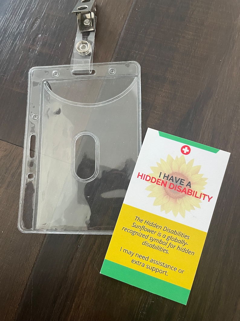 Sunflower Hidden Disabilities ID Card and Holder - Durable, Easy-to ...