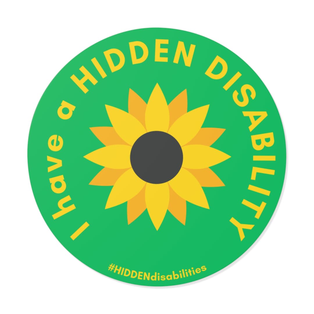 Hidden Disability Round Vinyl Sticker, Autism, Epilepsy, Diabetes ...