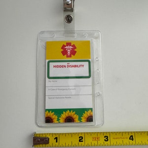 Sunflower Hidden Disabilities ID Card and Holder - Durable, Easy-to ...