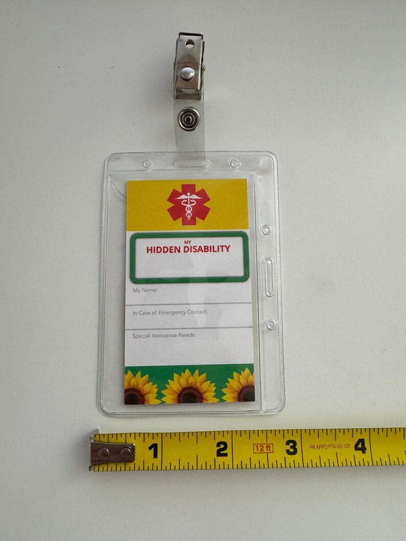 Sunflower Hidden Disabilities ID Card and Holder - Durable, Easy-to ...