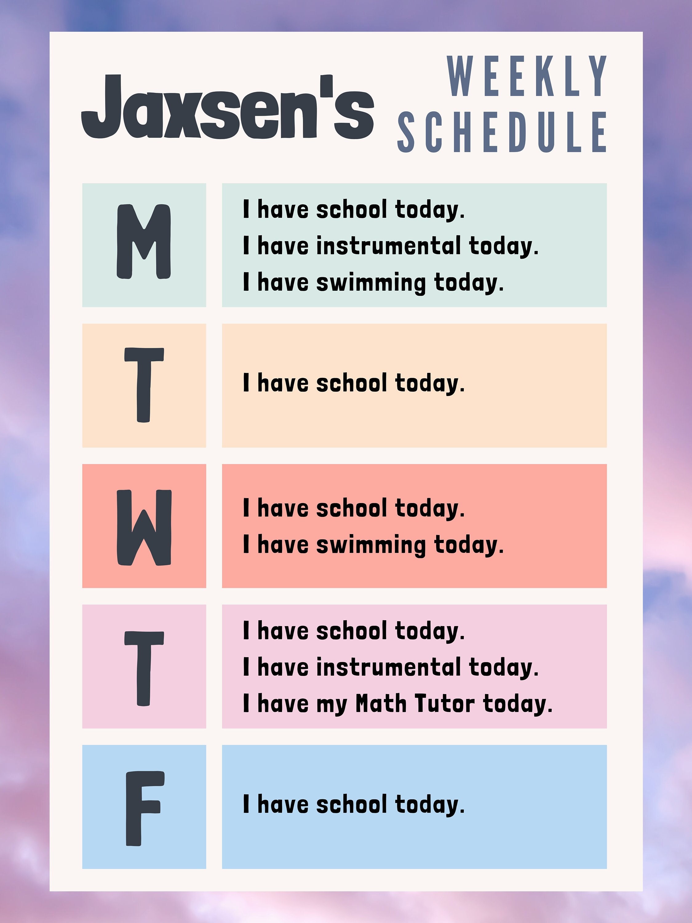 PERSONALIZED Autism & ADHD Schedule, Autism Visual Schedules, Visual ...