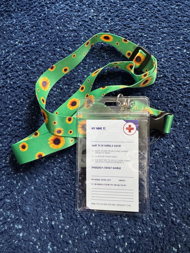 Epilepsy Seizure Emergency Alert Card | Seizure Disorder Medical Safety ...