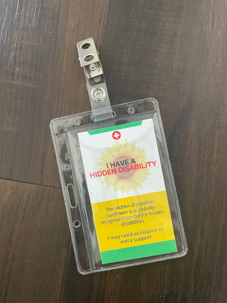 Sunflower Hidden Disabilities ID Card Durable and Thick, Easy-to-read ...