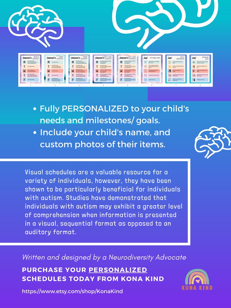 PERSONALIZED Autism & ADHD Schedule, Autism Visual Schedules, Visual ...