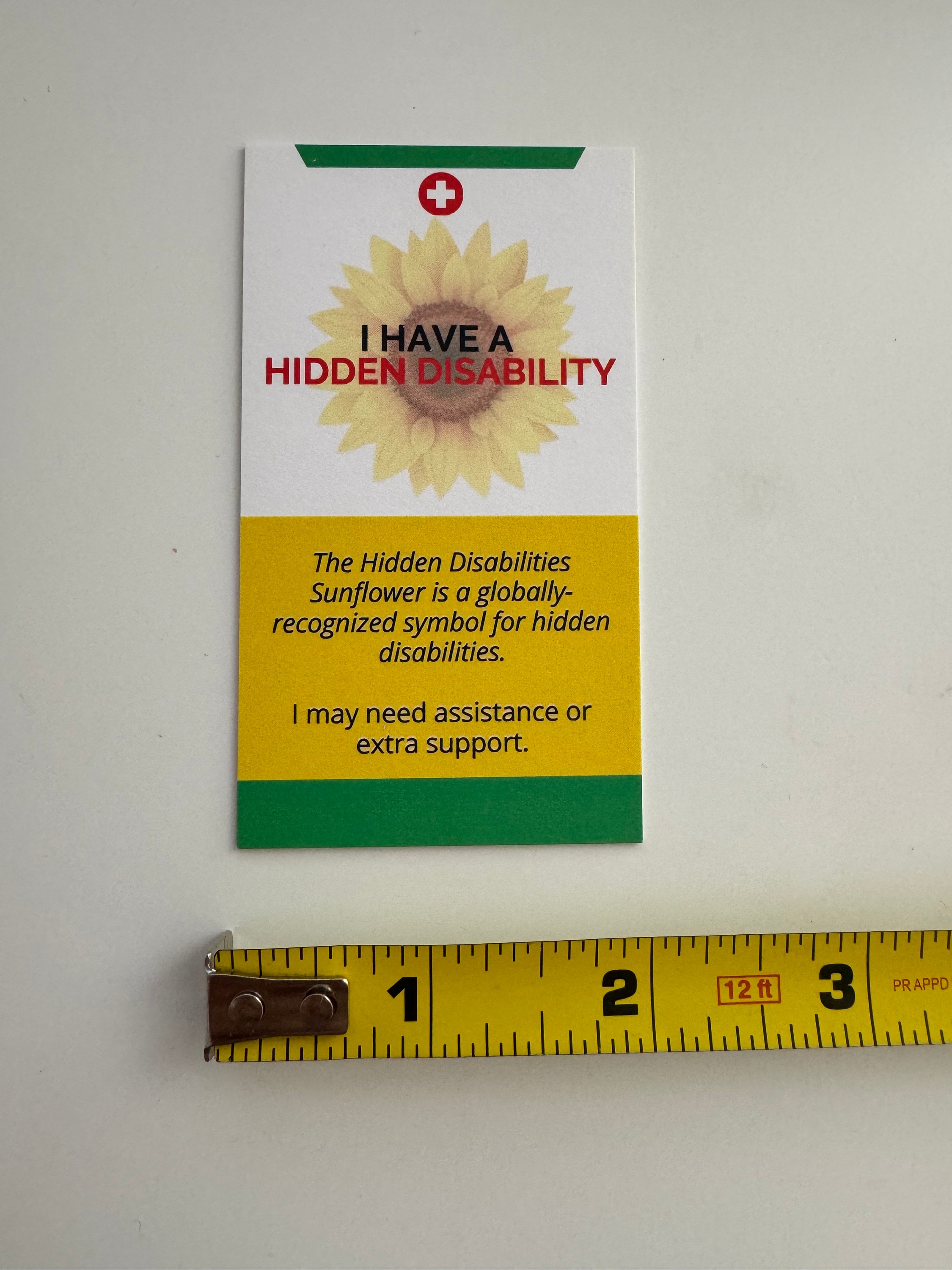 Sunflower Hidden Disabilities ID Card - Durable and Thick, Easy-to-read ...