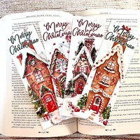 Gingerbread House Christmas Bookmark, Holiday Bookmarks, Bookish Xmas ...