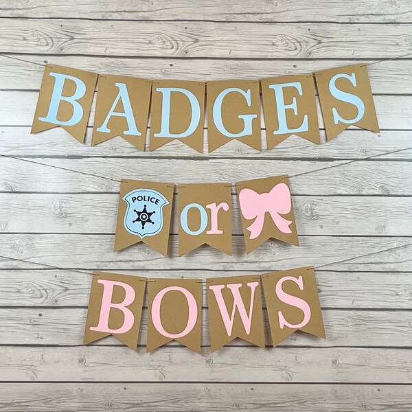 Badges or Bows Gender Reveal - Etsy
