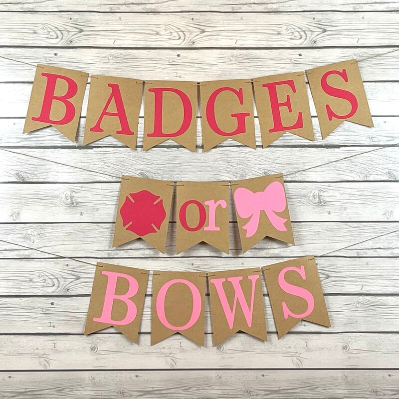 Badges or Bows Gender Reveal - Etsy