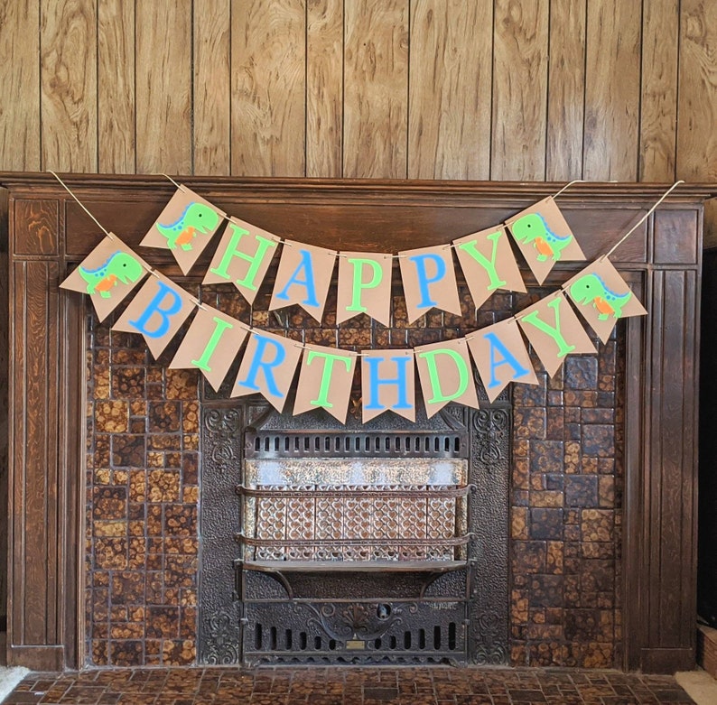 T Rex Banner T Rex Birthday Banner Three Rex Banner - Etsy
