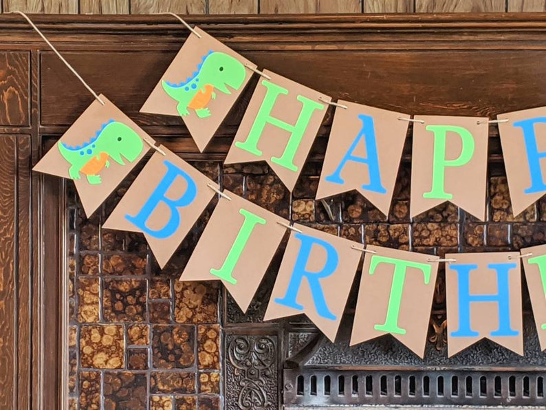 T Rex Banner T Rex Birthday Banner Three Rex Banner - Etsy
