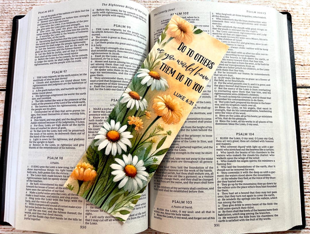 The Golden Rule Bookmark, Luke 6:13 Bible Verse, Bible Bookmark, Daisy ...