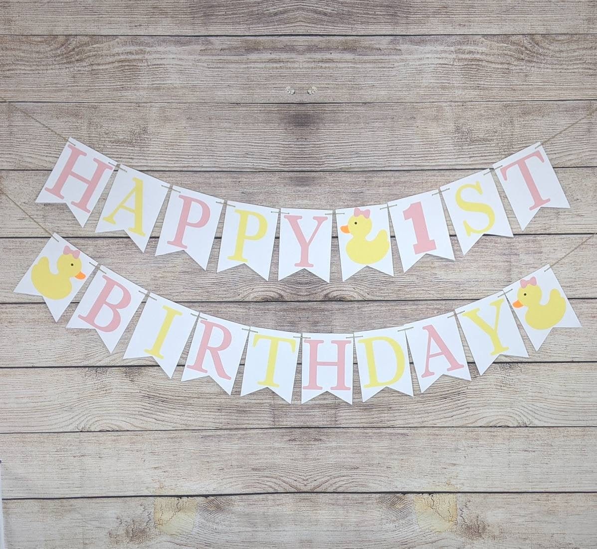 Duck Birthday Banner Rubber Duck Birthday Banner 1st - Etsy