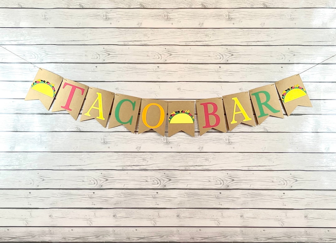 Taco Bar Banner, Taco Bout A Party, Taco Party, Fiesta Banner, Taco ...