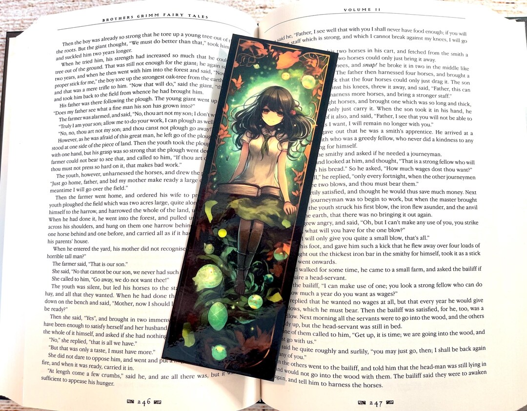 Fantasy Anime Bookmark, Manga Bookmark, Enchanted Forest, Manga Style ...