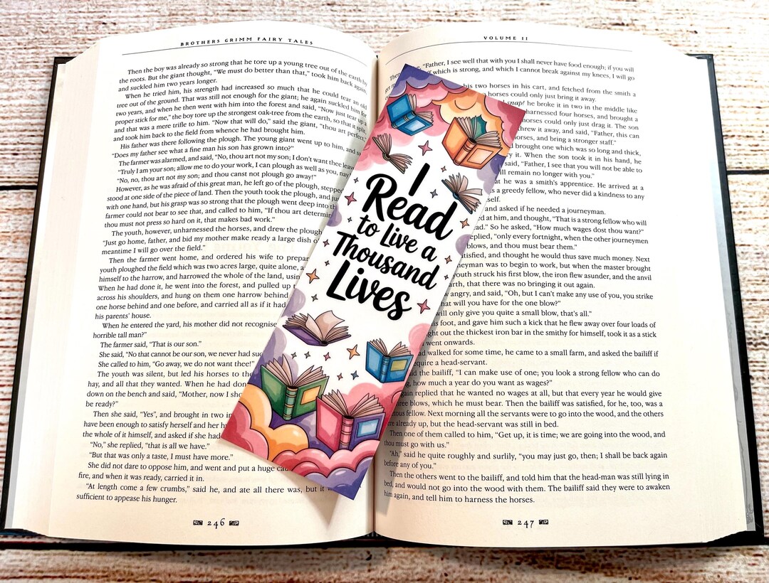 I Read to Live A Thousand Lives Bookmark, Double Sided Bookmark, Book ...