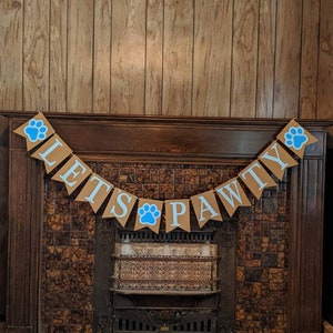 Paw Print Banner, Dog Birthday, Dog 1st Birthday, Dog Age Banner, Puppy ...