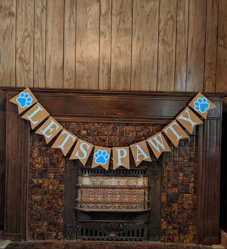 Paw Print Banner Dog Birthday Dog 1st Birthday Dog Age - Etsy