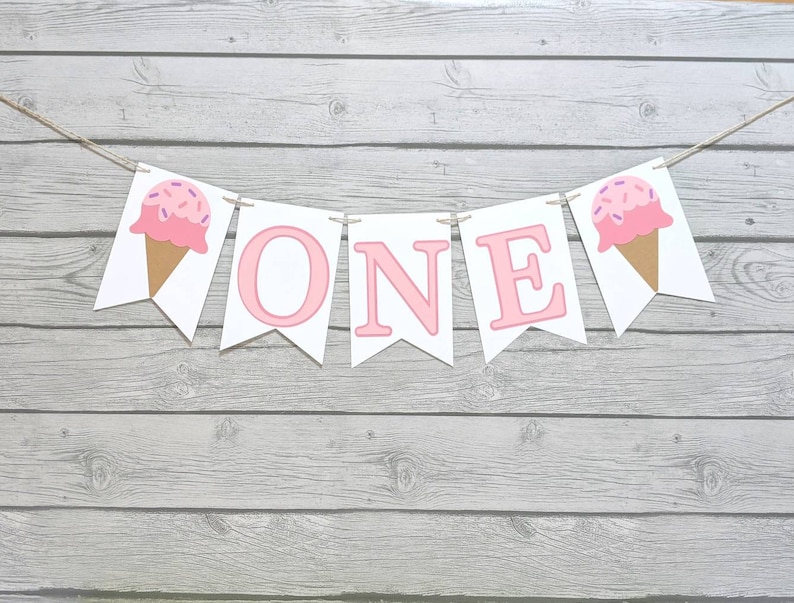 Sweet One Banner Ice Cream Banner Donut Banner Cupcake - Etsy