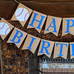 Baseball Birthday Banner, Baseball Happy Birthday Banner, Baseball ...