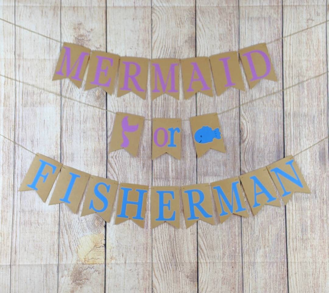 Mermaid or Fisherman Gender Reveal Mermaid or Fisherman - Etsy