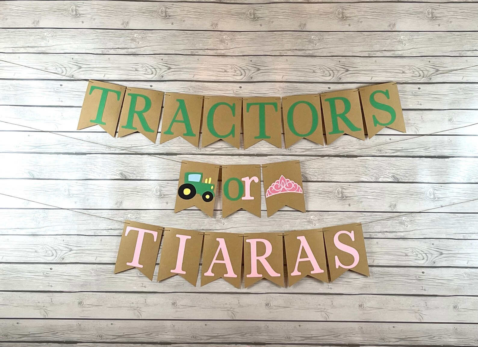 Tractors or Tiaras Banner Gender Reveal Banner Tractors or - Etsy
