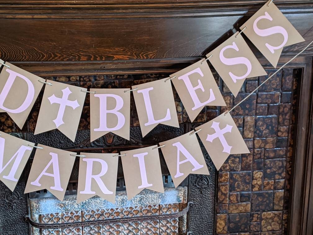 Baptism Banner First Communion Banner God Bless Banner God - Etsy