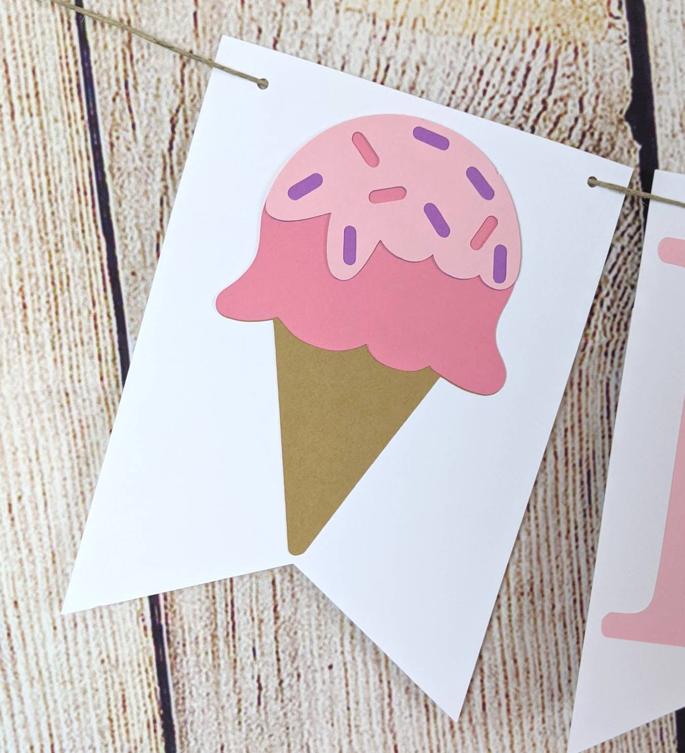 Ice Cream Birthday Banner Ice Cream Banner Ice Cream Party | Etsy