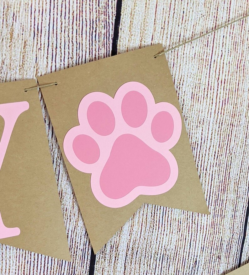 Paw Print Happy Birthday Banner Dog Birthday Banner Puppy | Etsy