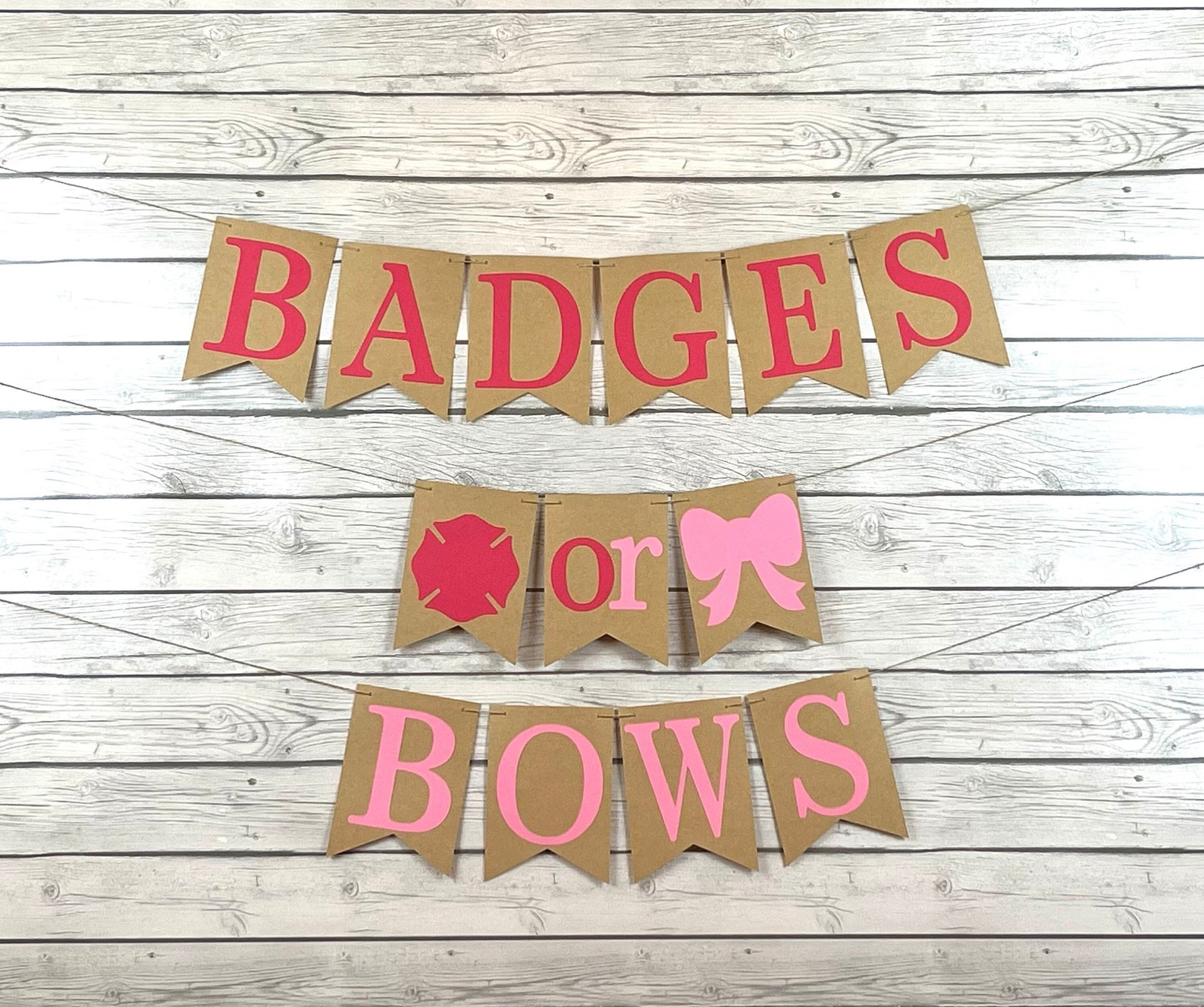 Badges or Bows Banner Badges or Bows Gender Reveal - Etsy