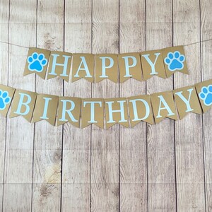 Paw Print Banner, Dog Birthday, Dog 1st Birthday, Dog Age Banner, Puppy ...