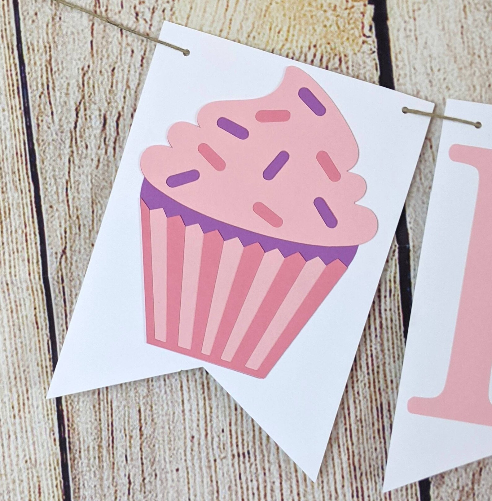 Cupcake Birthday Banner Cupcake Banner Cupcake Party Sweet | Etsy