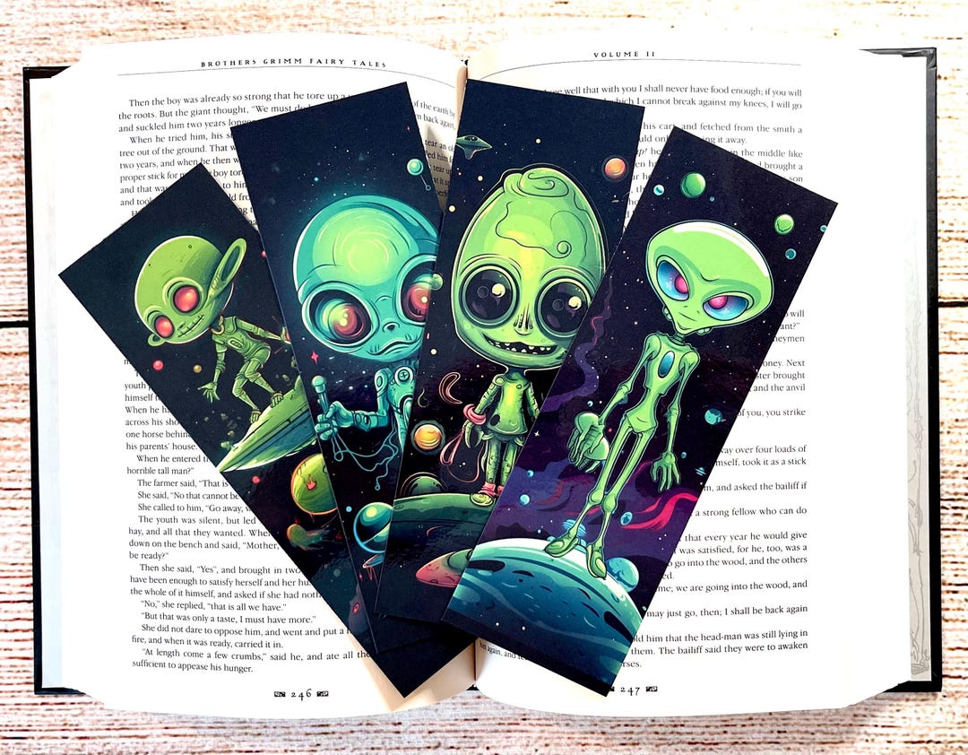 Alien Bookmarks, Sci-fi Bookmarks, Space Bookmarks, Galaxy Book Lover ...