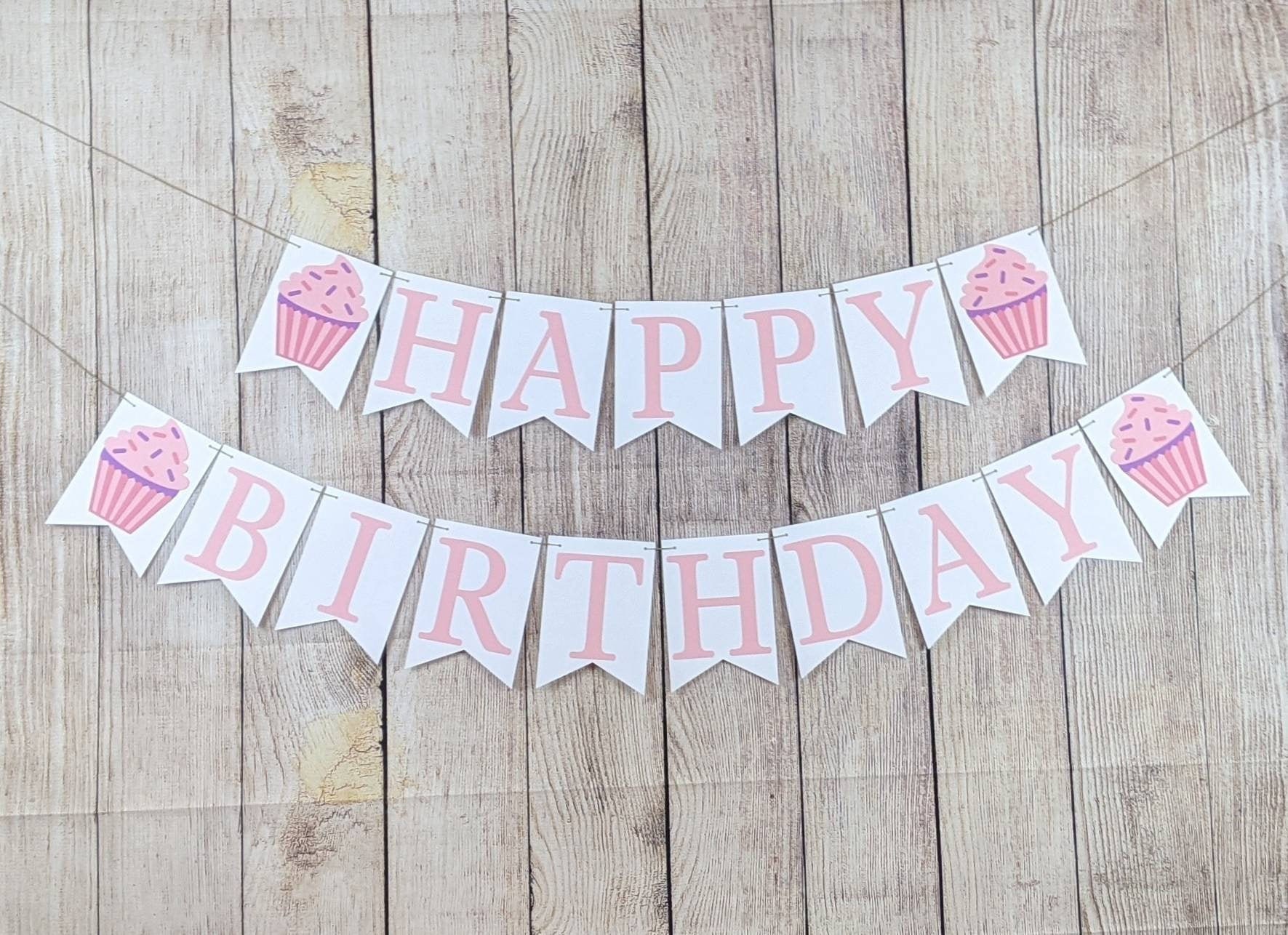 Cupcake Birthday Banner Cupcake Banner Cupcake Party Sweet | Etsy