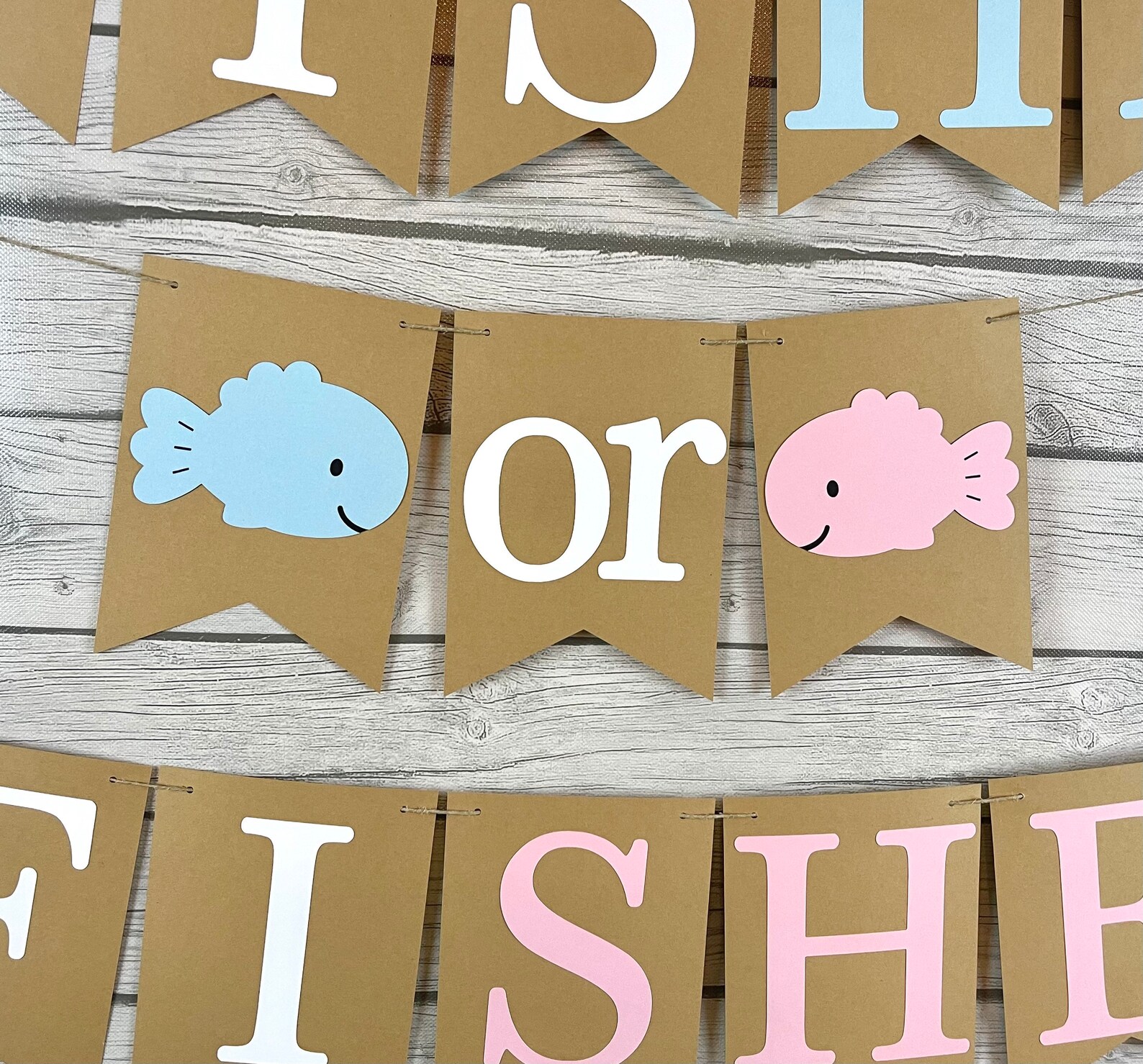 Fish He or Fish She Banner Fish He or Fish She Gender Reveal - Etsy