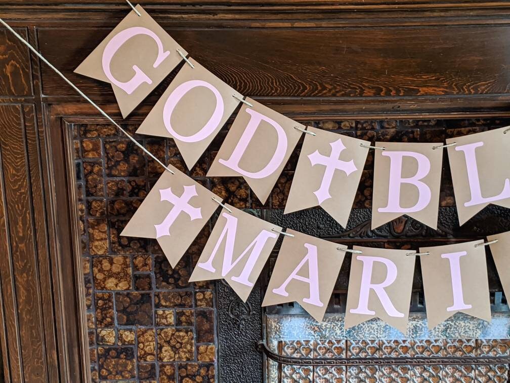 Baptism Banner First Communion Banner God Bless Banner God - Etsy