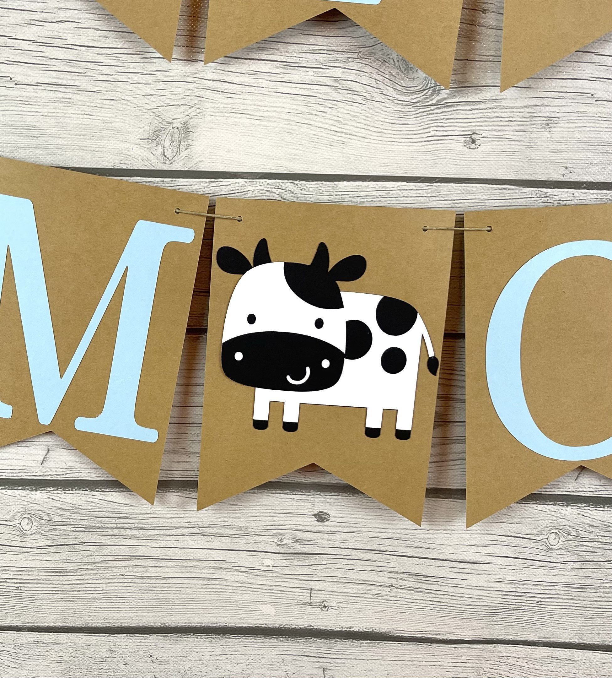 Holy Cow Im One Banner Cow Birthday Banner Cow Birthday - Etsy