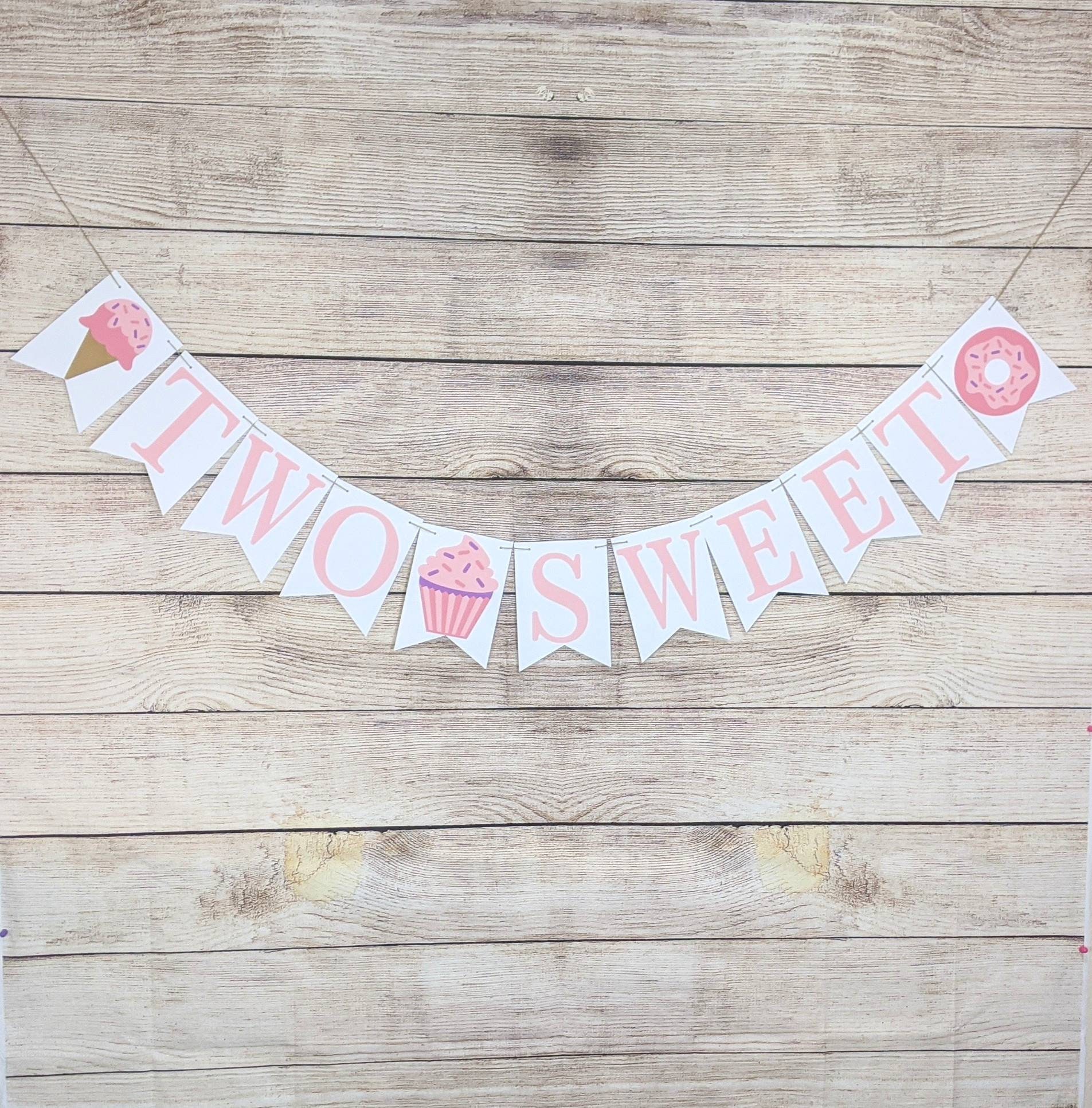 Two Sweet Banner Ice Cream Banner Donut Banner Cupcake - Etsy