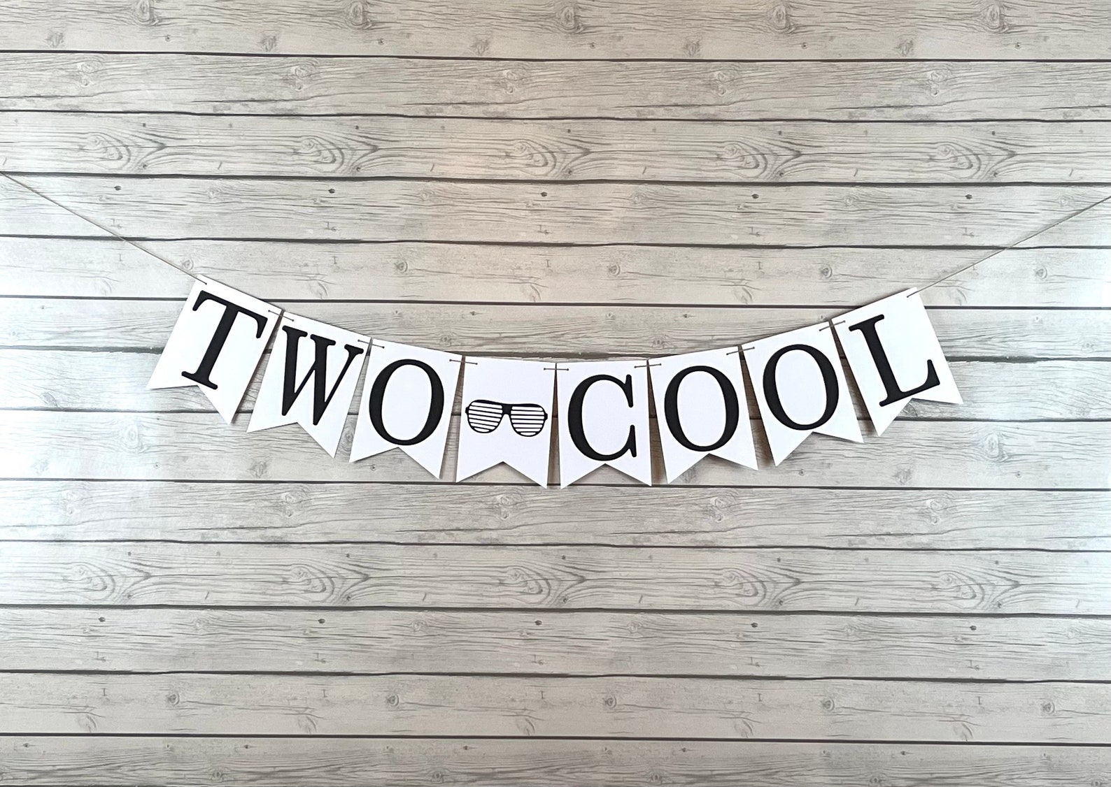 Two Cool Banner, Two Cool Birthday, 2nd Birthday, Sunglasses Banner ...