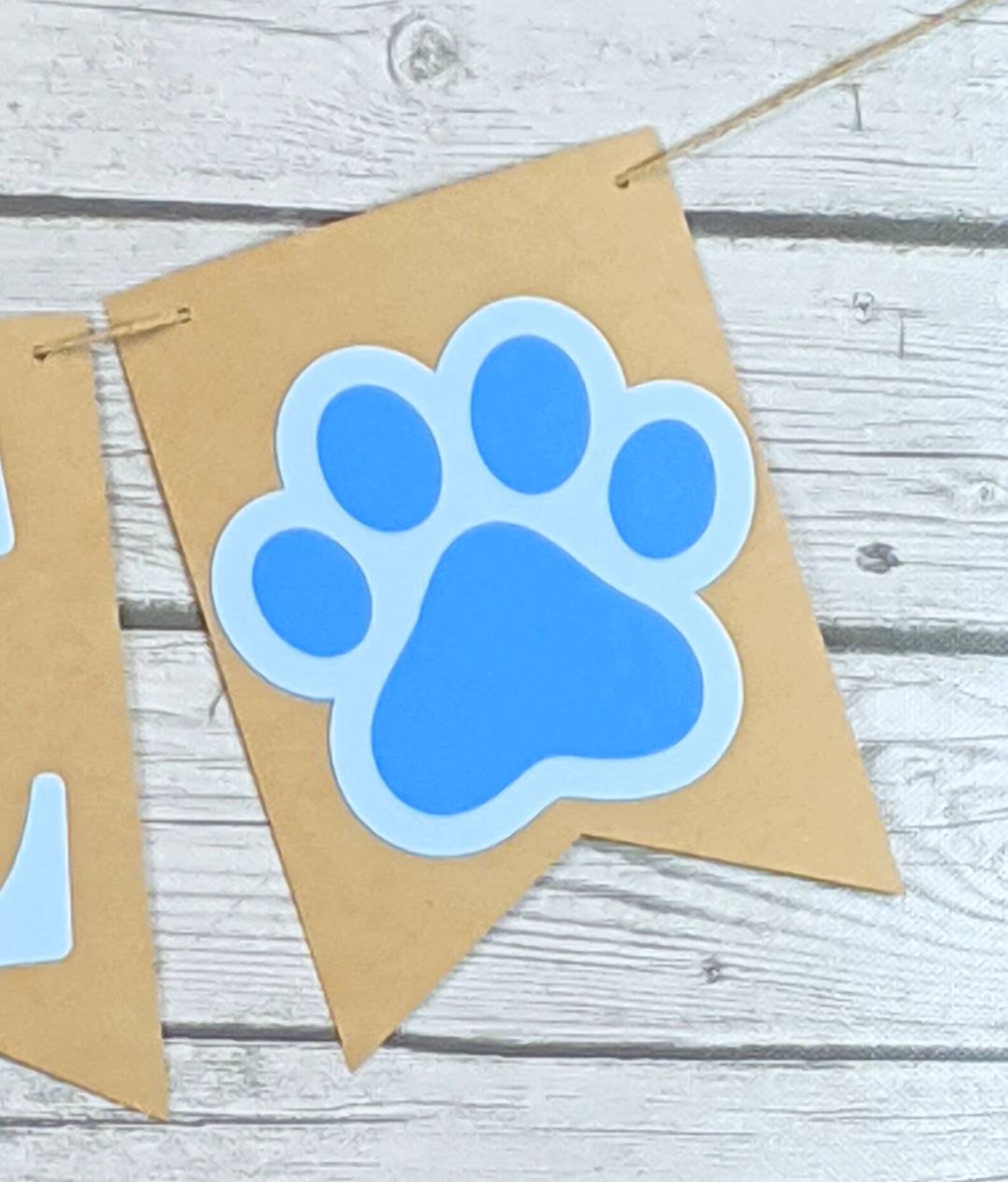 Paw Print Banner Dog Birthday Dog 1st Birthday Dog Age | Etsy
