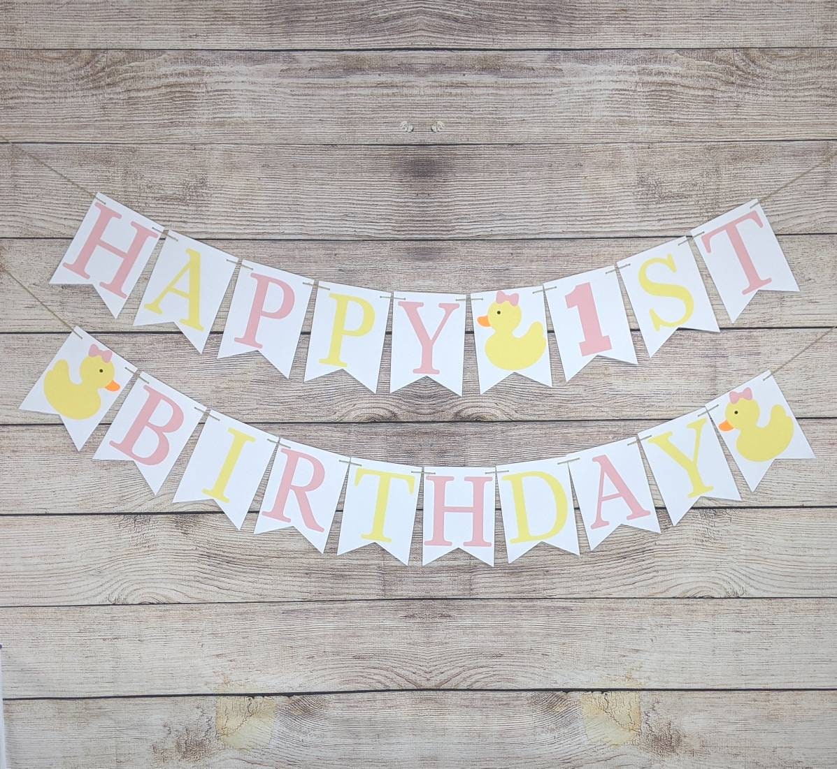 Duck Birthday Banner Rubber Duck Birthday Banner 1st - Etsy