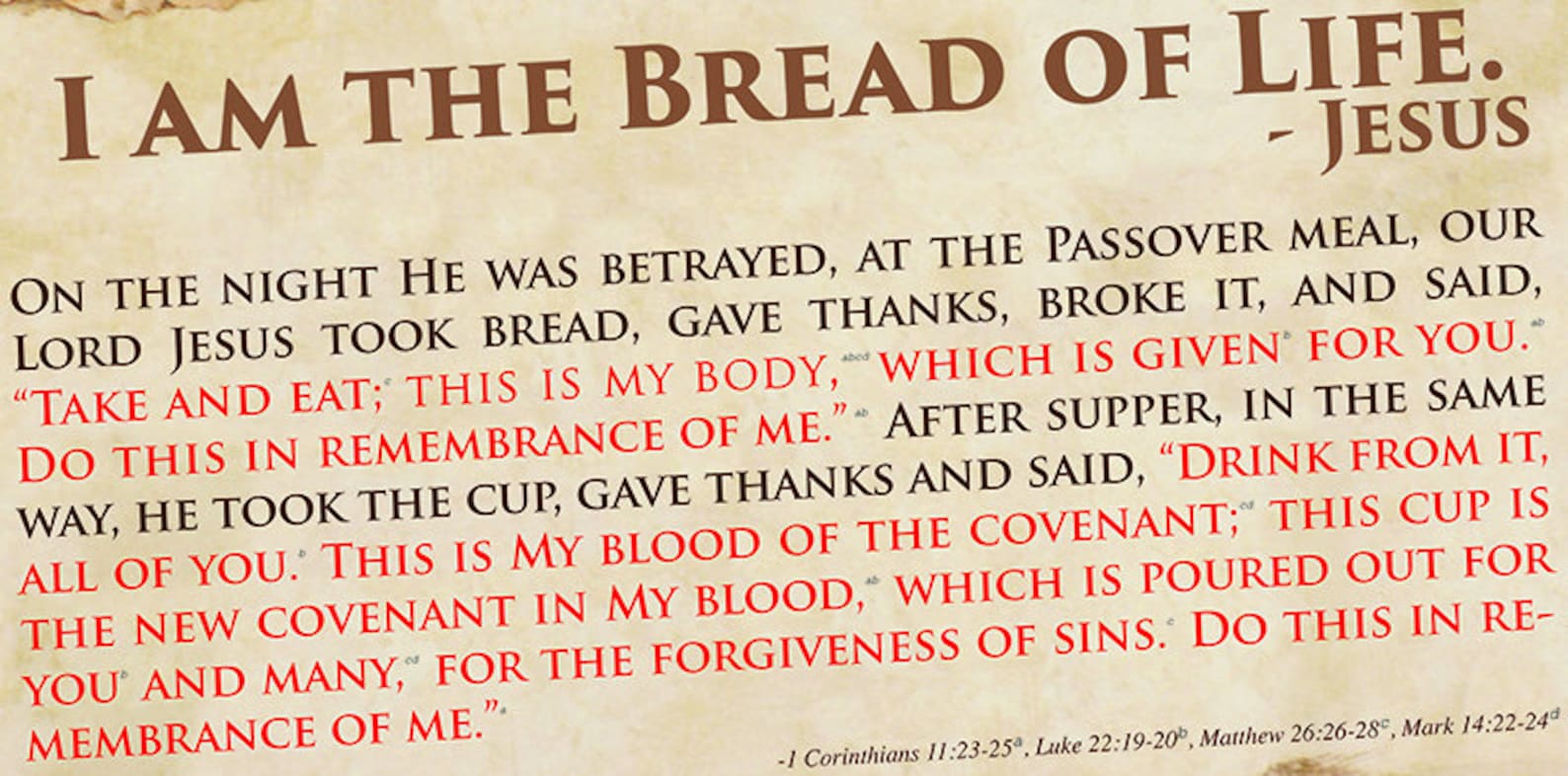 The Lord's Supper Educational Christian Wall Art, Educational Church ...
